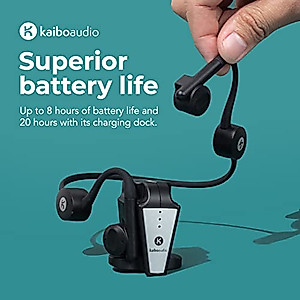 Kaibo Flex - Bone Conduction Headphones with Mic - Superior Sound - USB-C Quick Charge - Open Ear Bluetooth Earphones - Water-Resistant - Smart Touch Control - Sport Headset For Gym, Running, Cycling