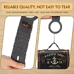 Hoolerry 8 Pcs Crochet Hanging Dish Towel Holder Hanging Kitchen Towels Ring Kitchen Towel Hanger with Hanging Loop Button for House Oven Stove Door, 8 Colors