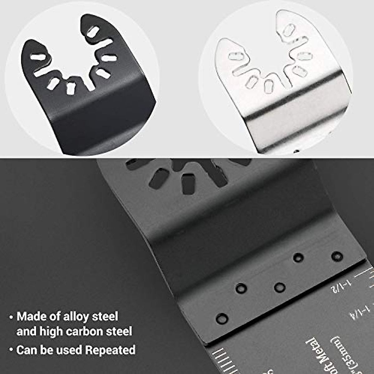 Ohuhu 28 PCS Oscillating Multitool Blades, Universal Oscillating Saw Blades for Wood Metal Plastic, Quick Release Multi Tool Blade Kit Fit Dewalt Milwaukee Multimaster Ryobi Makita Fein