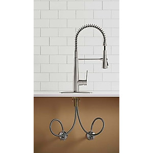 KOHLER K-REC22745-SD-2MB Semi-Professional Kitchen Faucet with Soap Dispenser, Vibrant Brushed Moderne Brass