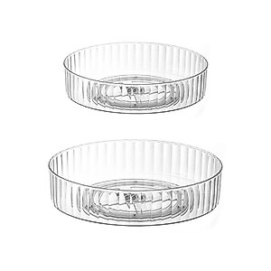 ZEARLY 2 Pack Lazy Susan Organizer Turntable, Round Plastic Clear Rotating Turntable Organization, Turntable Organizer Spice Rack Organizer for Kitchen, Pantry, Countertop, Bathroom