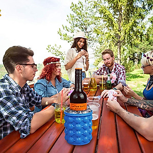 LAO XUE Ice Cube Mold Ice Trays, Large Silicone Ice Bucket, (2 in 1) Ice Cube Maker, Round,Portable,For Frozen Whiskey, Cocktail, Beverages