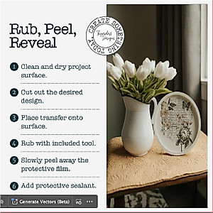 Rub on Transfers for Crafts and Furniture | 3 Design Sheets 6”x 12” | Home Decor Transfers | Furniture and Craft Decals | by Thymeless Designs (Memories of Paris)