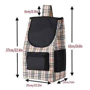 JIAHESHYP Shopping Cart Replacement Bag, Trolley Waterproof Spare Bag, Portable, Oxford Cloth, Black