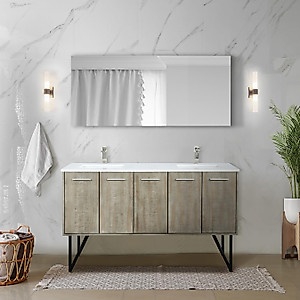 Bell+Modern Fairfield 60 in W x 20 in D Rustic Acacia Double Bath Vanity and Cultured Marble Top
