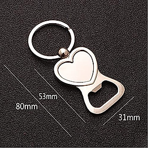 ARFUKA Bottle Opener Keychain Portable Beer Bottle Opener Key Chain Keyring Beverage Bottle Opener Key Ring for Men, Women Silver