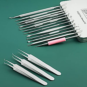 Blackhead Remover Tools, 2023 Latest 16 PCS Pimple Popper Tool Kit, Acne Blackhead Tools for Blemish, 410 Premium Professional Stainless Acne Pimple Extractor Tool with Metal Box