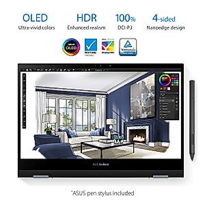 ASUS ZenBook Flip 13 OLED Ultra Slim Convertible Laptop, 13.3” OLED FHD Touch Screen, Intel Evo Platform Core i7-1165G7 Processor, 16GB RAM, 1TB SSD, Windows 10 Home, Pine Grey, UX363EA-IH74T