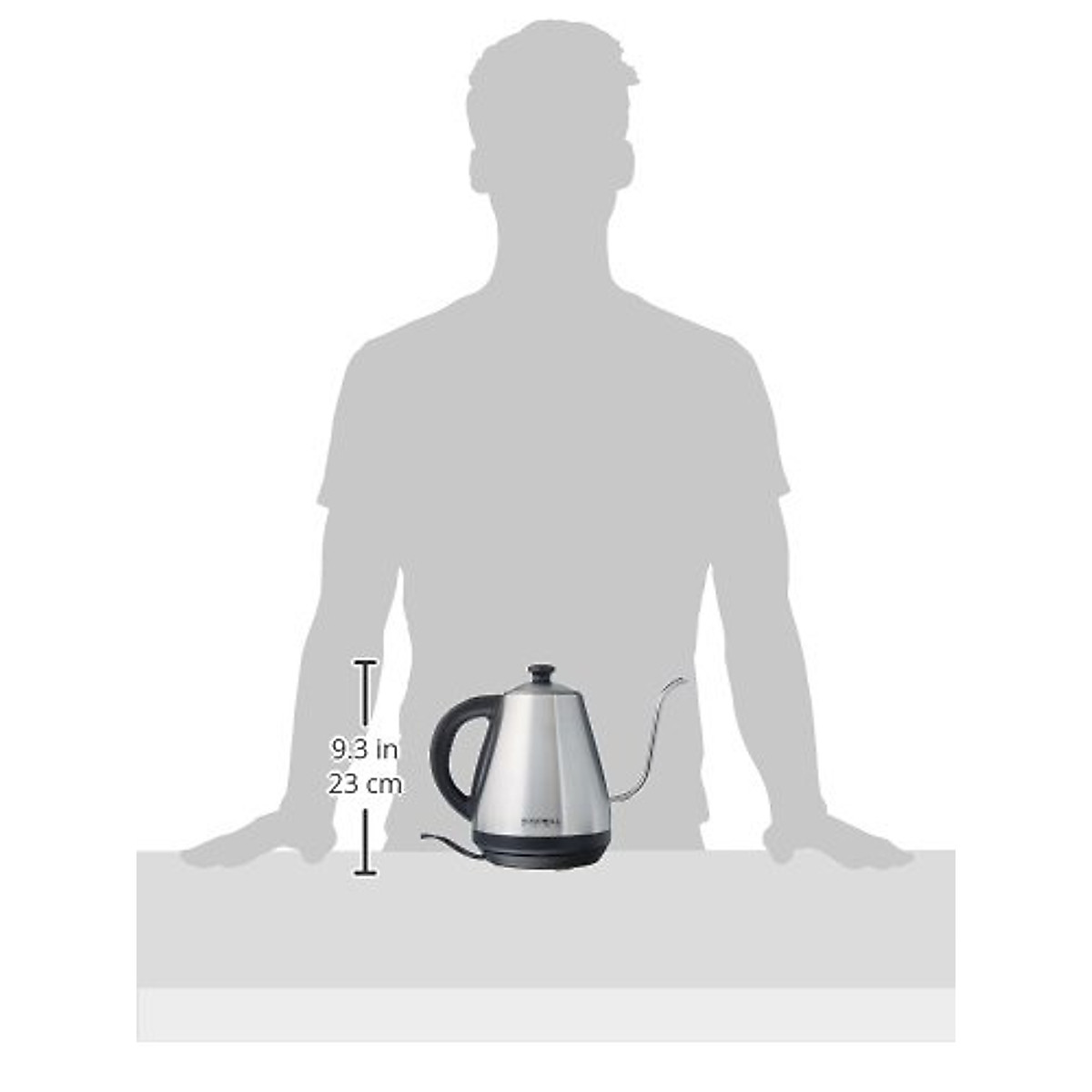 Rosewill Pour Over Gooseneck Kettle for Coffee and Tea, Temperature Control with Variable Temperature Settings, Stainless Steel, RHKT-17002