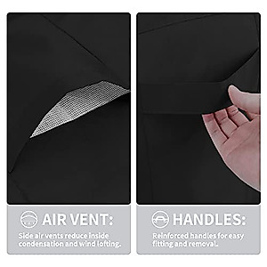 Easy-Going Outdoor Fire Pit Cover Square 36" Lx36 Wx24 H, Durable Outdoor Gas Firepit Cover, Waterproof and Weatherproof Cover for Fire Pit, Black