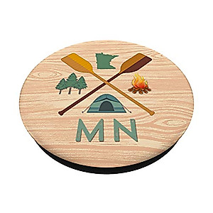 Minnesota Wood Grain Camping, Canoeing, and Hiking, Nature PopSockets PopGrip: Swappable Grip for Phones & Tablets