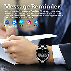 LIGE Smart Watch for Android iOS, Bluetooth Calls Voice Chat with Heart Rate/Sleep Monitor Fitness Tracker, 1.3" Full Touch Screen IP67 Waterproof Stainless Steel Activity Tracker for Men