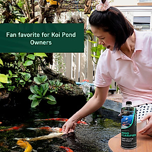 Pond Clarifier - Fish-Friendly Koi Pond Water Clarifier to Quickly Clear Murky Pond Water and Remove Pond Sludge with Natural Enzymes - Fish Pond Water Treatment - AquaDoc Pond Supplies