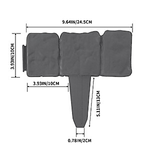 MYOYAY 80pcs Garden Landscape Border Edging - 65ft Plastic Fencing Lawn Border Stone Effect Fence for DIY Decorative Flower and Grass Bed Edging,Interlocking Outdoor Lawn Stakes(Grey)