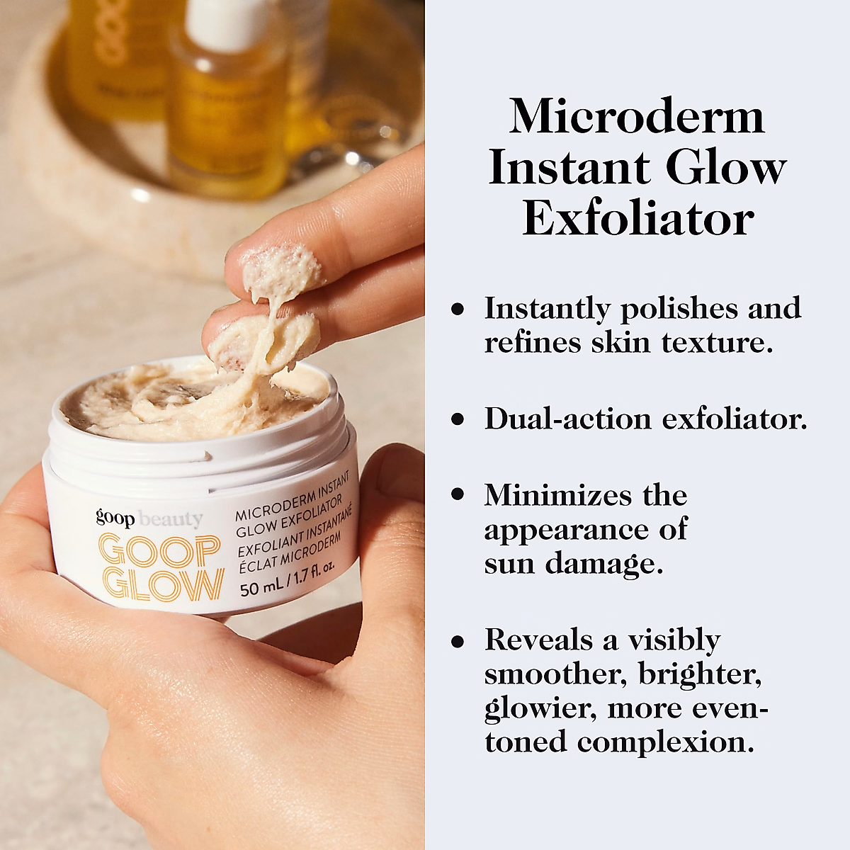 goop Beauty Microderm Exfoliator | Microdermabrasion Scrub to Smooth Textured Skin | Physical & Chemical Exfoliant | Micro-Exfoliating Minerals & Glycolic Acid | 1.7 fl oz