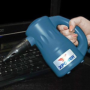 XPOWER A-2 Cyber Duster Electric Air Duster for Dusting, Drying, Inflating, Blowing, Car Detailing, Computer, Leaf Blowing, 90 CFM, 7 Nozzles + 2 Brushes, High Performance Motor, Eco-Friendly, Blue