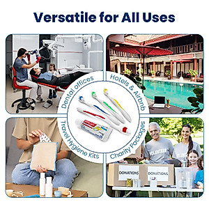 Variety Savings 100 Toothbrushes Bulk Wholesale Quantity Standard Size, Dental Care Toiletries, Medium Soft Bristles, Individually Wrapped, Homeless Care, Disposable Use, Hotels, Travel