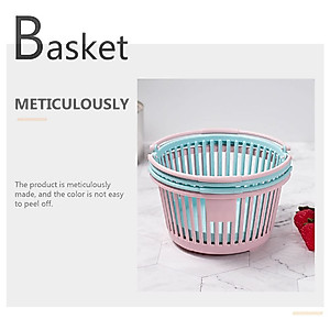 Cabilock 3pcs Storage Basket Shower Mesh Mini Containers Kids Outdoor Playset Small Plastic Container Mini Basket Egg Toy Storage Bins Bathroom Basket Pink Pp Multifunction Round Sieve
