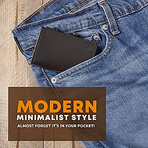Minimalist RFID Blocking Leather & Titanium Men's Wallet with Pop Up Credit Card Holders