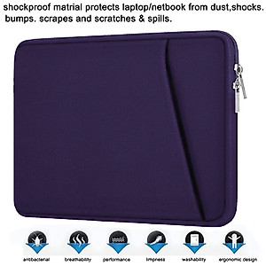 Laptop Sleeve Case 15.6 inch, Shockproof Protective Cover, Handbags Portable Laptop Bag for 15.6 inch HP Dell Asus Lenovo Notebook Computer Case with Front Pocket, Purple