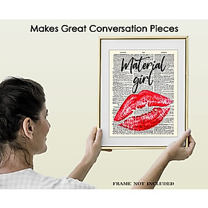 Positive Affirmations Wall Decor for Kids: "Material Girl" Madonna Dictionary Wall Art Print 8x10 Inspirational, Motivational Poster & Motivational Wall Art Office Decor for Men & Women