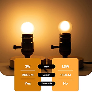 Sphoon Dimmable LED 3W Small Light Bulb, 25w Equivalent E26 Standard Screw Base, G40 Soft Warm White 2700K 260lm Frosted Lights Bulb for Bathroom, Bedroom, Table Lamp Bulb, Bedside Accent Pack of 6