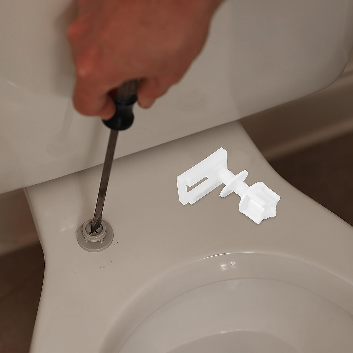 Mikikit Toilet Seat Screws - 6pcs Toilet Seat Bolts Replacement Kit Toilet Lid Screws Washers Toilet Seat Replacement Screws Toilet Seat Screws Replacement Nuts Parts Bolt Cap