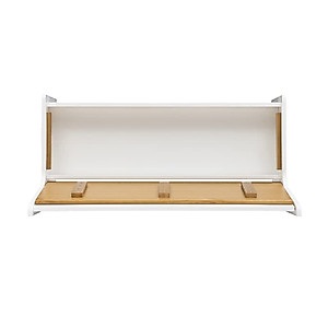 Linon Delk Wood 2 Tone Large Back Rest Bench in Honey and White
