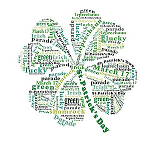 Letters Pattern St. Patrick's Day Wall Stickers Four Leaf Pants Refrigerator Sticker Door Window Combination Set Yoga Studio Lights