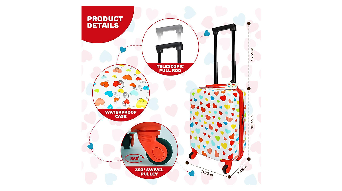 Emissary Kids Luggage Set for Girls - 3 Piece Travel Gear