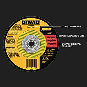 DEWALT DW8062H 4-1/2" X .045" X 5/8"-11 HP Type 1 Cutting Wheel