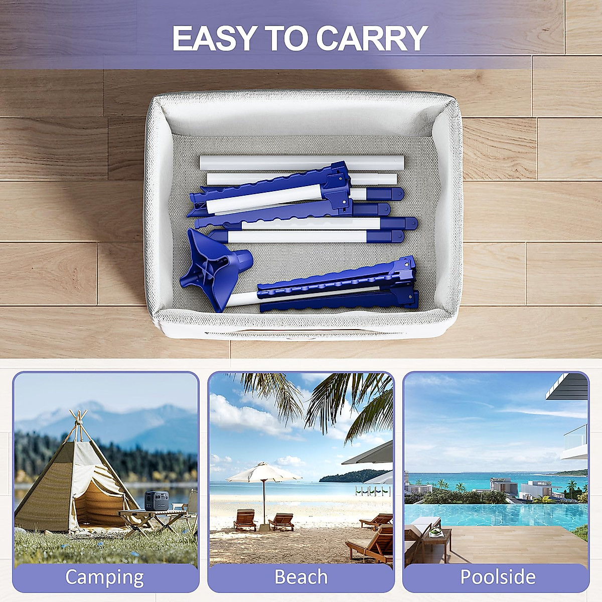 APEXCHASER Clothes Drying Rack, 2-Tier Collapsible Four-Legged Clothing Rack, 6 Arms for Hangers, Portable Garment Rack, Foldable Laundry Drying Rack, Blue