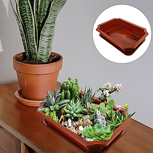GANAZONO Plant Pots Flowerpot Bonsai Training Pots Rectangular Planter Pots Plant Growing Pots Plants Growing Planter with Drainage Tray Gardening Bonsai Container Hanging Planter