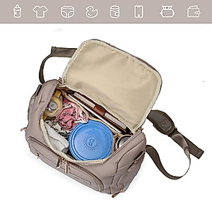 LULUPAK 6PCS Set Leather Diaper Bag Travel-friendly Organizer Backpack (Tan)