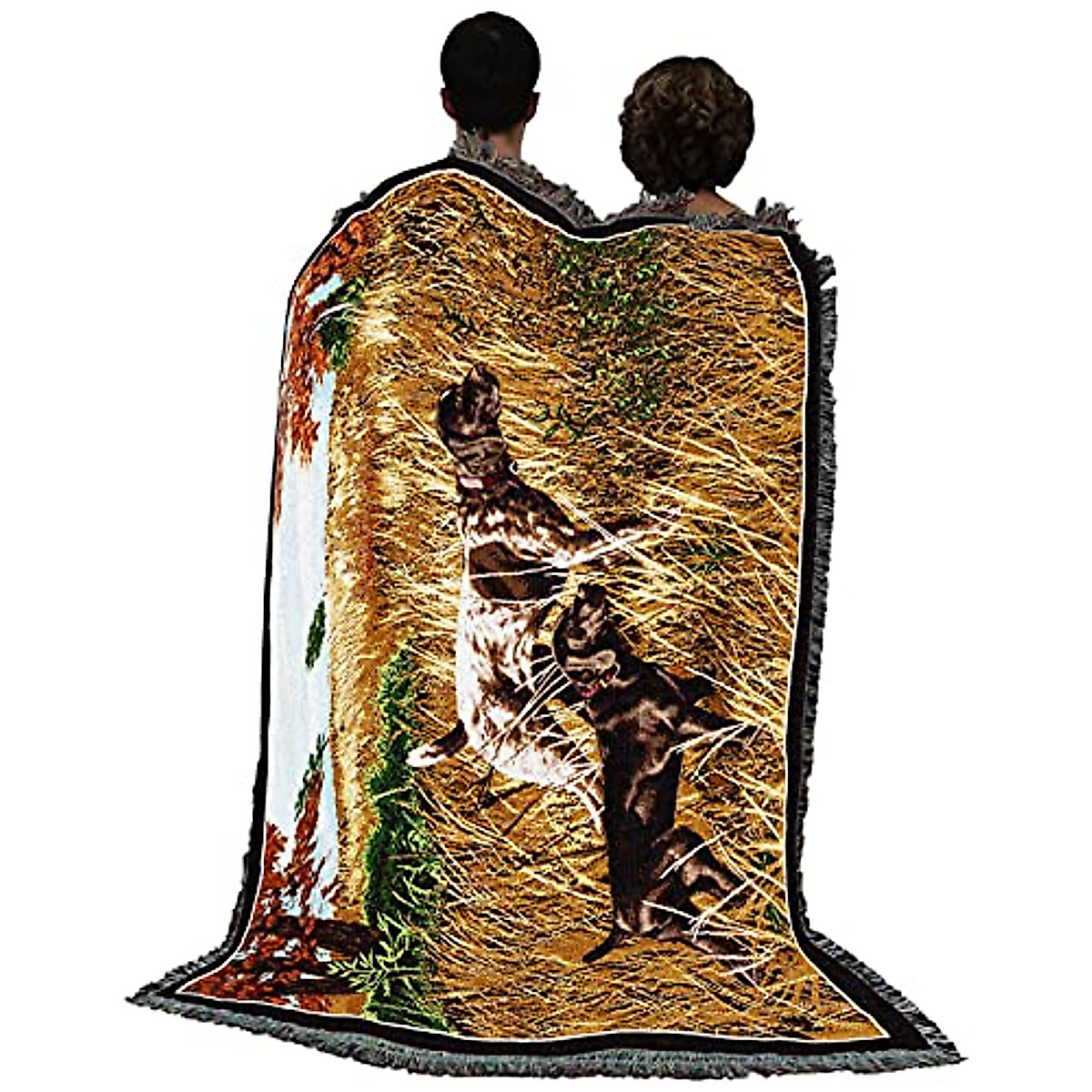 Pure Country Weavers Now We Wait German Shorthaired Pointer Blanket by Bob Christie - Gift for Dog Lovers - Tapestry Throw Woven from Cotton - Made in The USA (72x54)