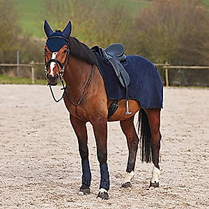 HORZE Marquess Fleece Riding Blanket - Dark Navy - 78 in