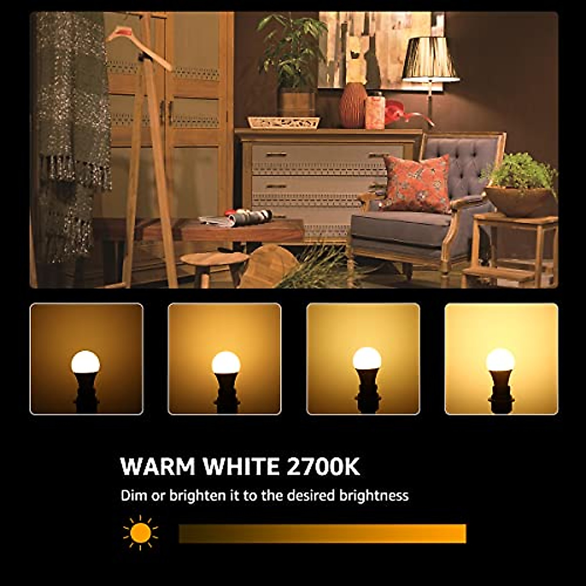 Lepro Smart LED Light Bulbs, Compatible with Alexa & Google Home, 60 Watt Equivalent, Dimmable with App, Warm White 2700K, No Hub Required, A19 E26, 2.4GHz WiFi Only, Pack of 2