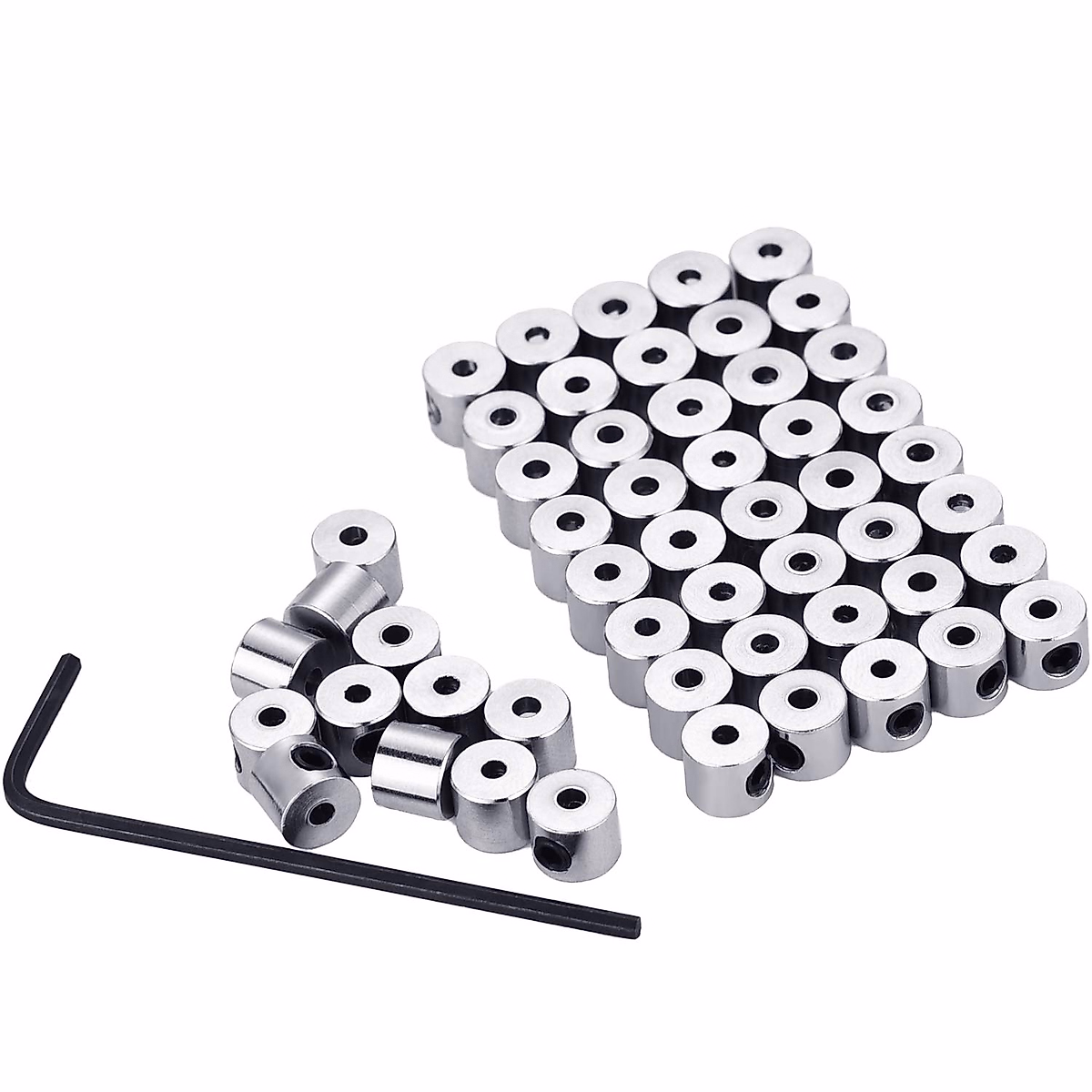 Mudder 100 Pieces Pin Keepers Pin Locks Pin Backs Locking Clasp with Wrench, 6 x 5 mm