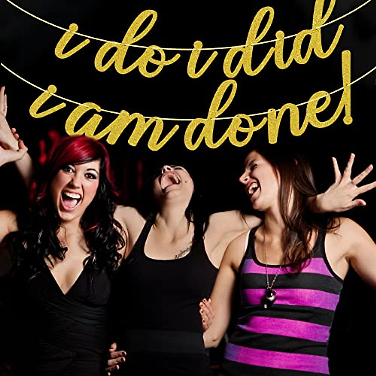 I Do I Did I'm Done Banner, Freedom Party Banner, Break Up Banner, Divorce Party Decorations, Gold Glitter