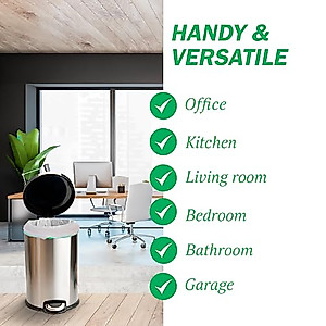 Bay Ridge Laguna 4 Gallon/100pcs Small Trash Bags - Drawstring Small Garbage Bags - Kitchen Trash Bags - Bathroom Trash Bags - Plastic Trash Bags with Handles - Waste Basket Liner - 19x19” (White)