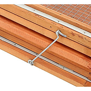 Magshion Foldable Chicken Coop No Assembly Required Wooden Bunny Rabbit Hutch Spacious Pet Hutch Playpen House Outdoor Small Animal Nesting Box 45.7 Inch (Natural)