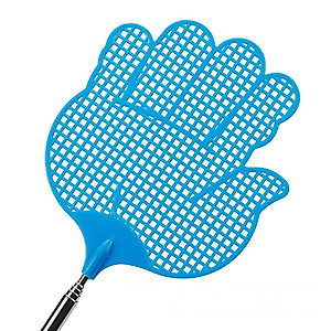 3 Pack Extendable Fly Swatter Stainless Steel Hand Fly Swatters with Rubber Handle (Green, Pink, Blue)