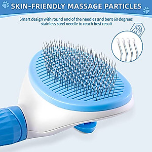 Self-Cleaning Slicker Brush for Dogs & Cats: Dog Grooming Brush for Shedding Tangles Hair Gently Deshedding Dog Brush for Long Haired & Short Haired Dogs Pet