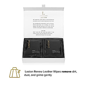 Laston Renew 8ct Leather Purse Cleaner Handbag Wipes | Cleans, Rescues, & Renews Luxury Designer Handbags, Purses, Wallets | 8 Individually-Packed Single Travel Wipes Per Box
