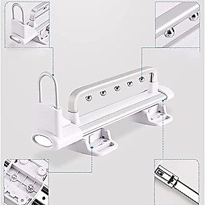 Extendable Clothes Rail - Sliding Wardrobe Closet Rod, Adjustable 25-46 Cm Wardrobe Rail Metal with Slide Rail, Extendable Clothes Rail Closet Rail White, 25Kg Load Capacity (Size : 40cm/15.