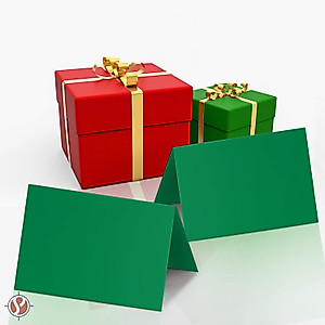Holiday Christmas Green Blank 5x7 Greeting Cards with Green A7 Envelopes (25 per Pack)