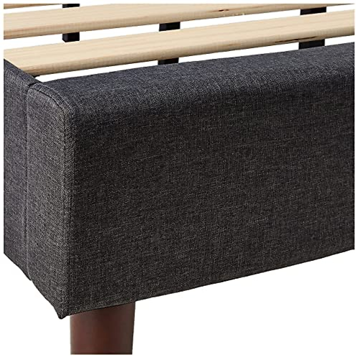 ZINUS Judy Upholstered Platform Bed Frame / Mattress Foundation / Wood Slat Support / No Box Spring Needed / Easy Assembly, Full Grey