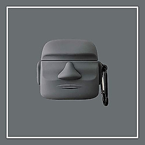 BONTOUJOUR Case Compatible with AirPods Pro, Creative Art Style Man Stone Status Shape Case, Stylish Soft Silicone Earphone Protection Skin for AirPods Pro +Hook