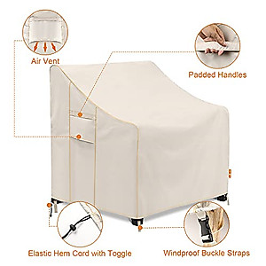 ZEJUN Patio Chair Covers, 2 Pack- Waterproof Patio Furniture Cover, 600D Durable Lounge Deep Seat Covers - 37''Lx40''Dx30''H, UV & Rip & Fade Resistant Covers for Patio Garden Lawn Sofa Wicker Chair