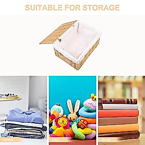 Closet Organizer Woven Wicker Storage woven storage bin woven basket with lid clothes basket Bins with Lid Seagrass Storage Baskets